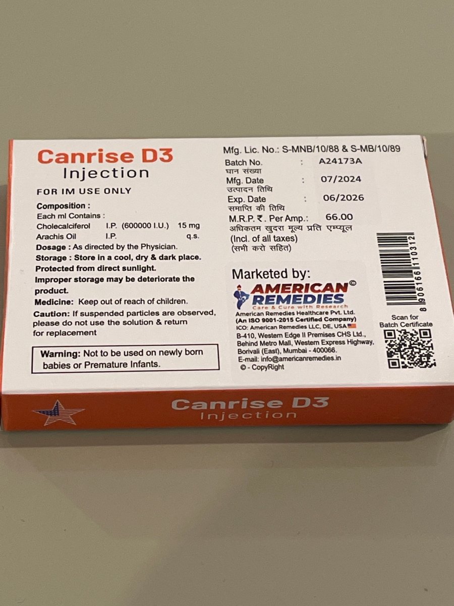D3 Cholecalciferol Injection 600000 IUs | For IM Use Only ...