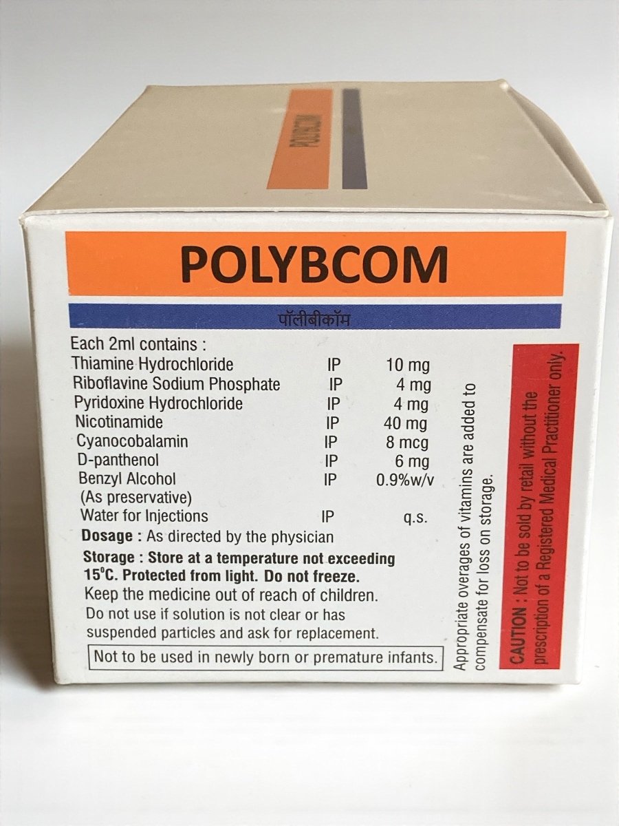 Vitamin B Complex B1, B2, B3, B5 & B12 Injection 5x2ml | IM / IV ...